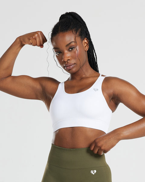 Power Seamless Sports Bra White Women s Best