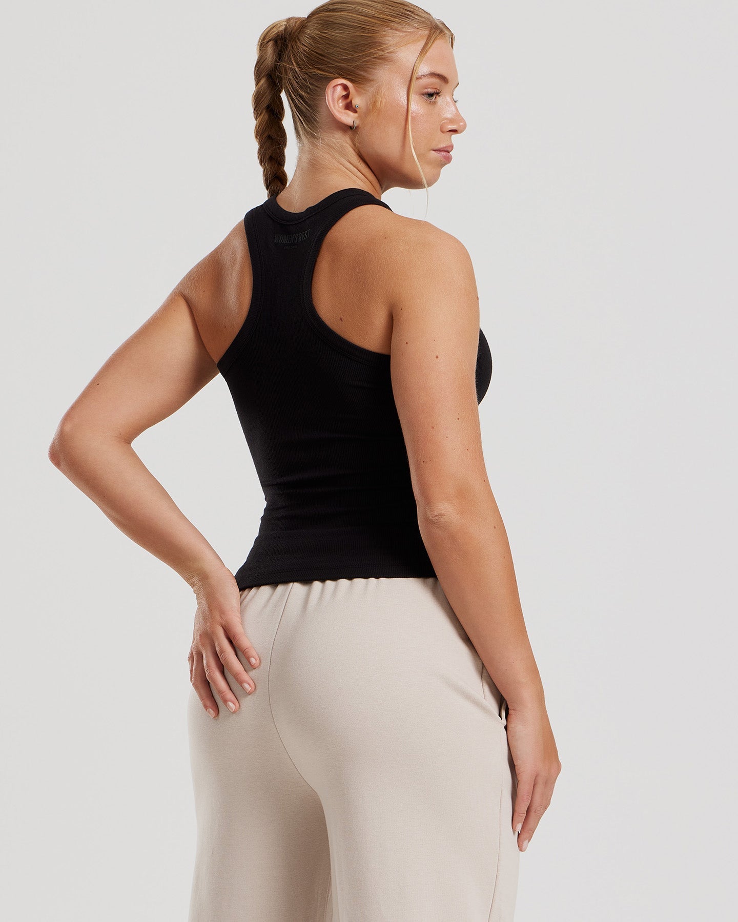Ribbed Tank Top Black - Mid Length | Women's Best UK